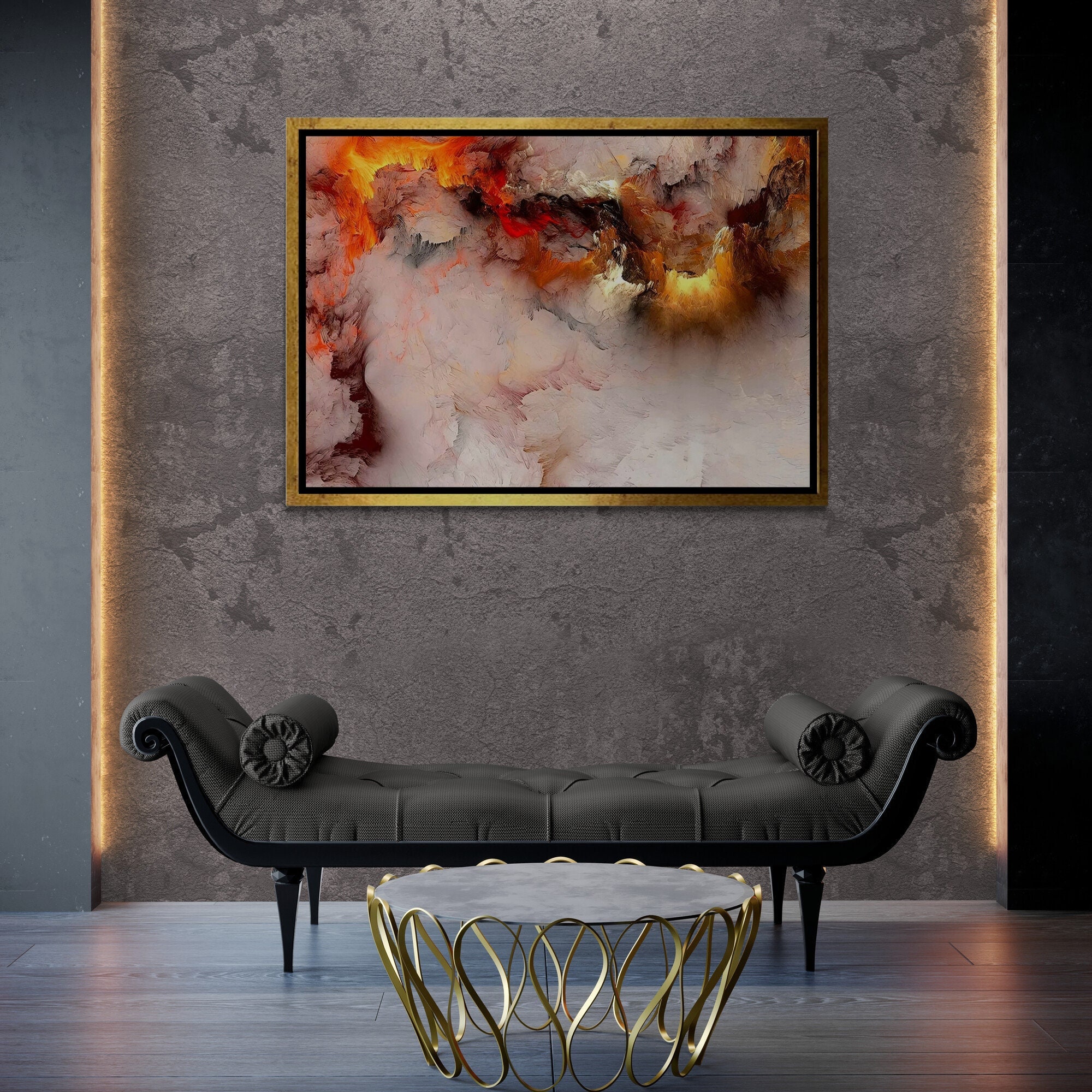 Abstract Cloudy Wall Art, Cloudy Framed Canvas, Luxury Art C | Inspire ...