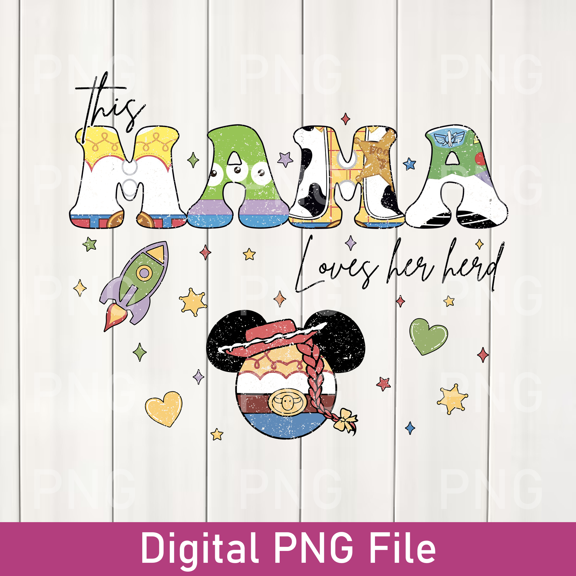 Disney Toy Story Mama PNG, Retro Disney Family Mom PNG, Toy - Inspire ...