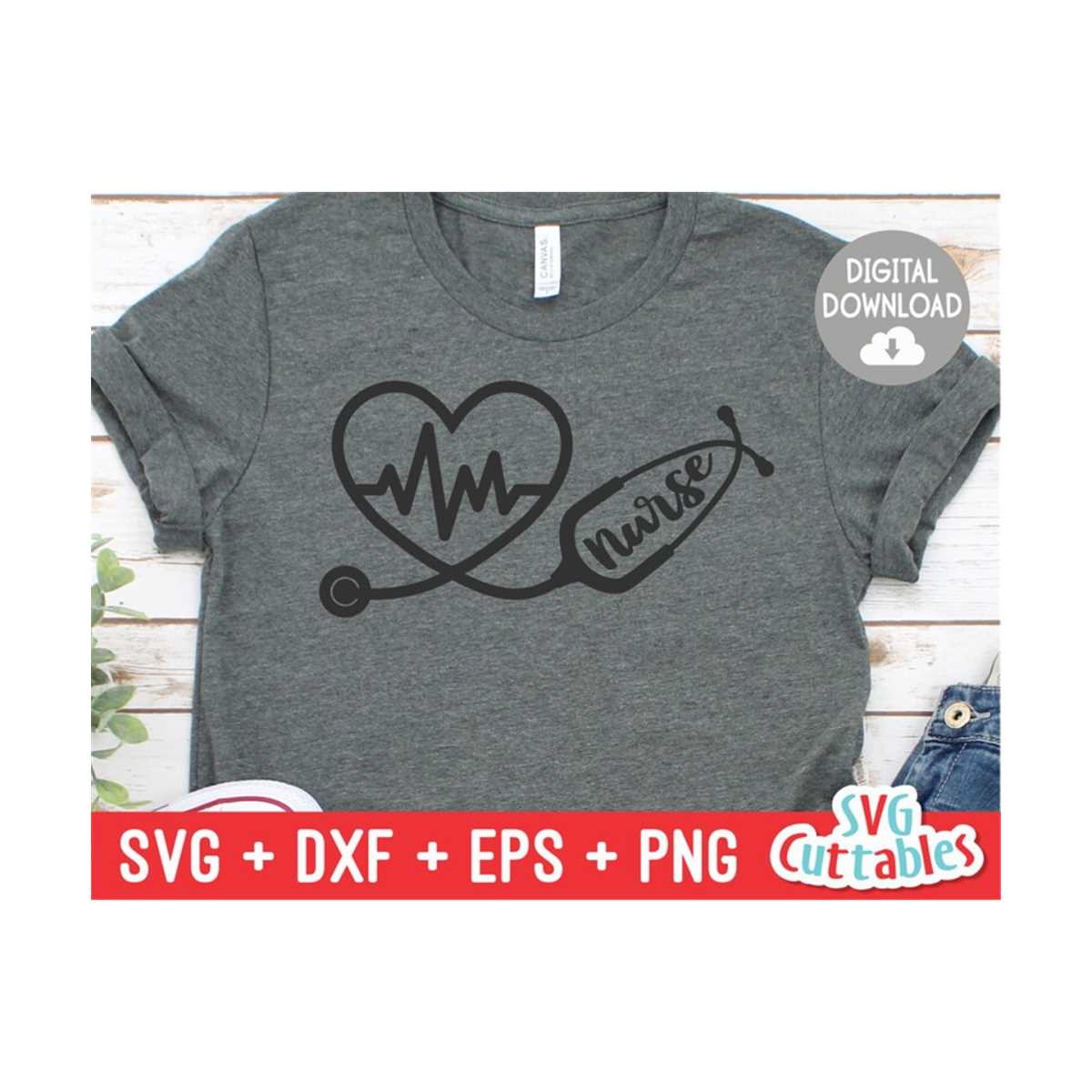 Nurse Stethoscope svg - Nurse Cut File - svg - dxf - eps - | Inspire Uplift