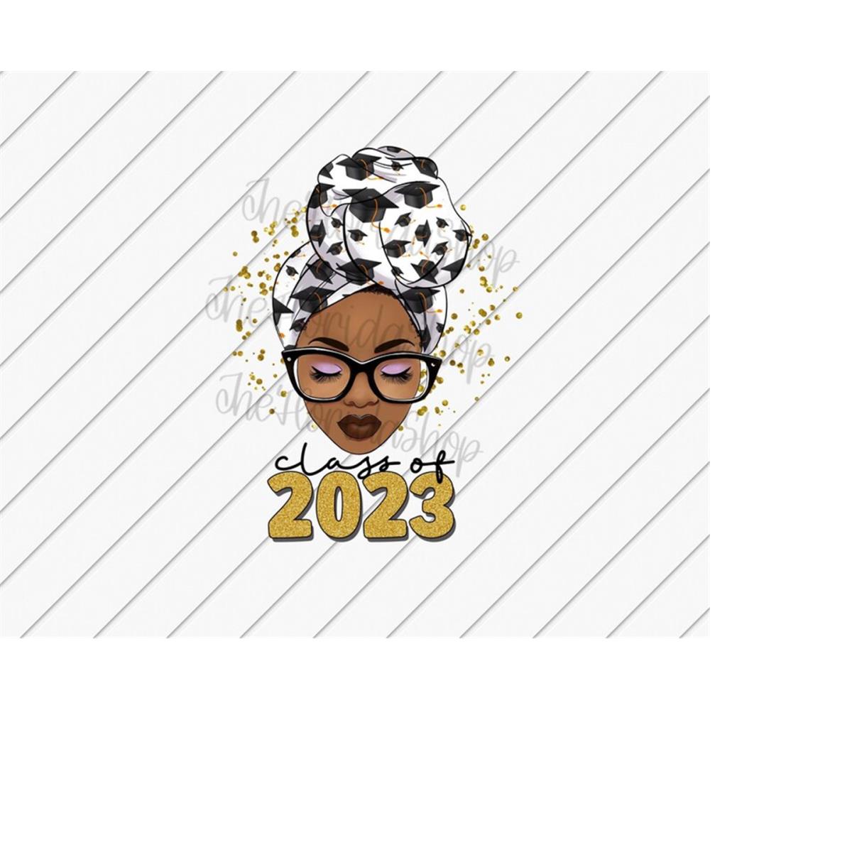 Class of 2023, Afro Messy Bun, Head Scarf Bun, Sublimation D | Inspire ...