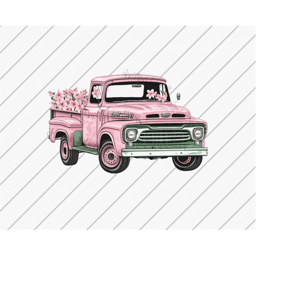 Spring Truck png, Floral Pick Up Truck, Pink Truck, Sublimat | Inspire ...