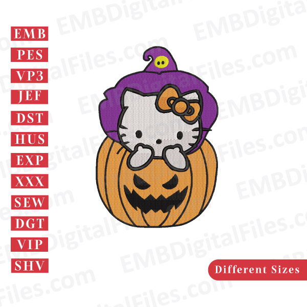 Hello Kitty Halloween embroidery PES file | Inspire Uplift