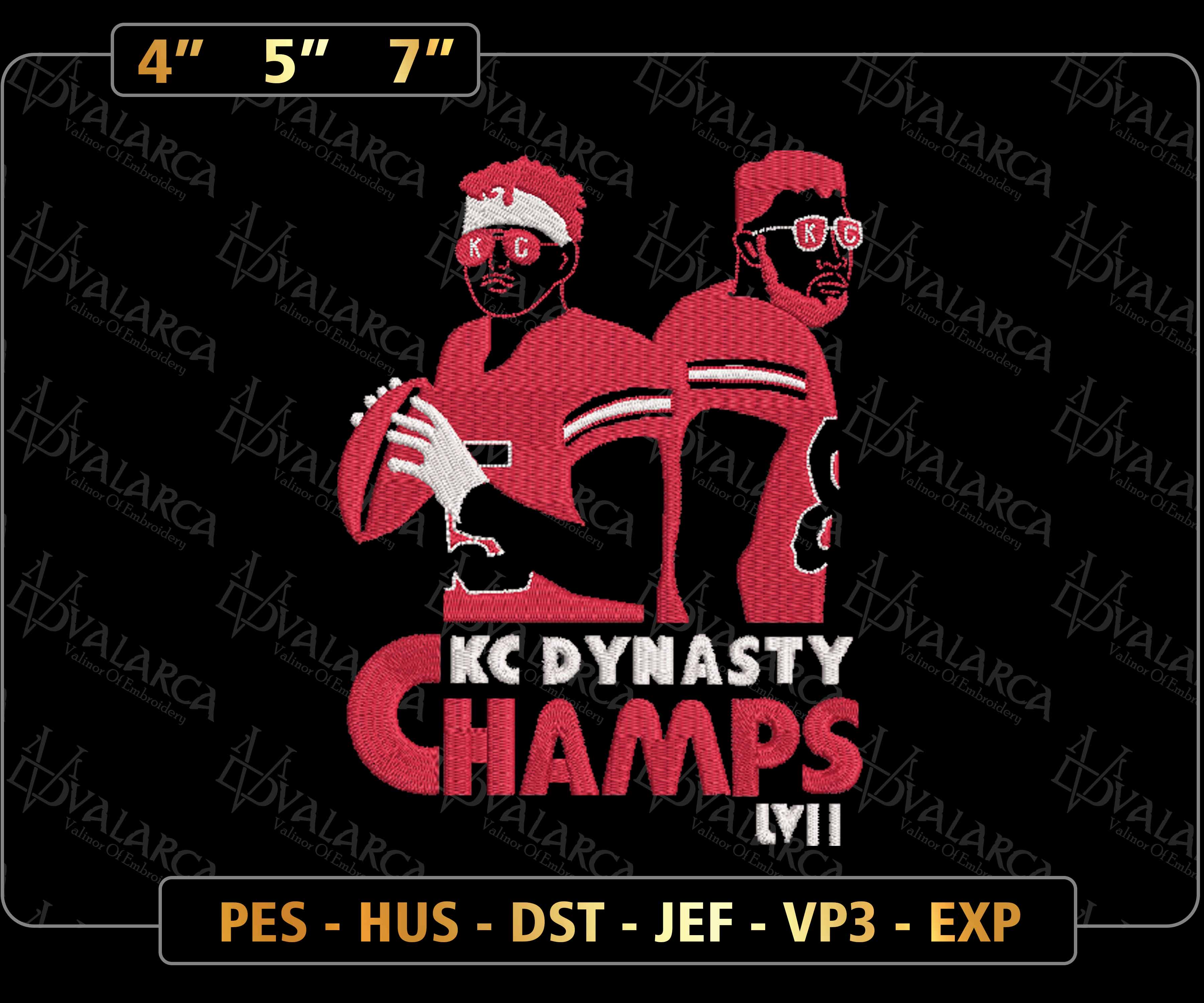 KC Dynasty Champs Football Logo Embroidery Design, NFL Kansa - Inspire ...