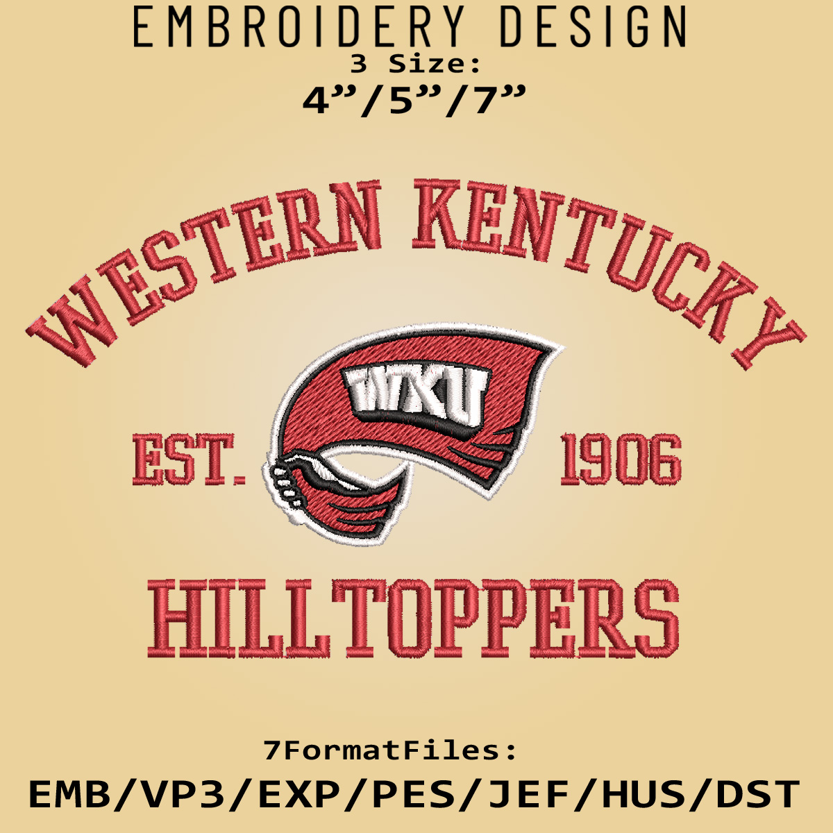 Western Kentucky Hilltoppers embroidery design, NCAA Logo Em | Inspire ...