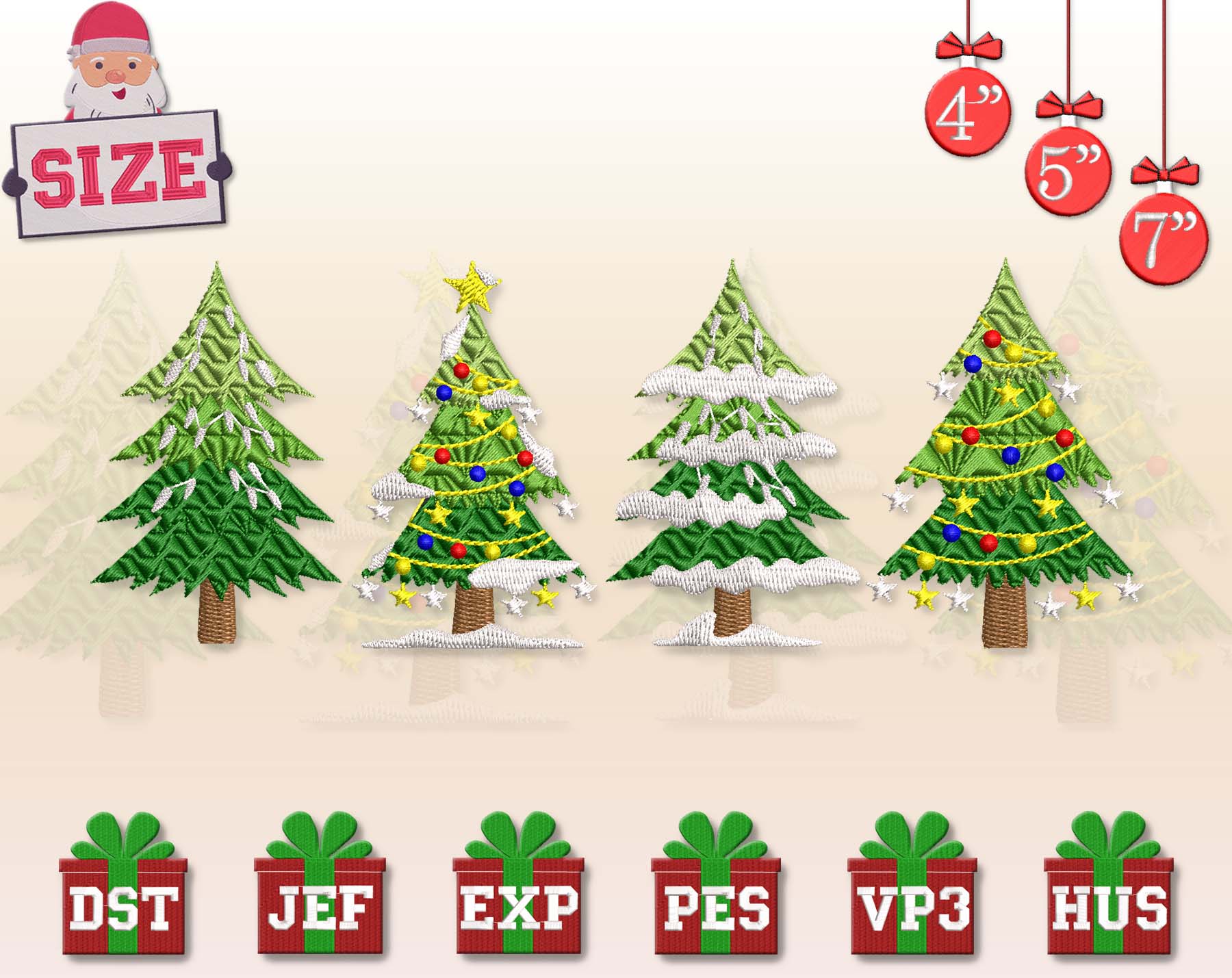 Christmas Tree Embroidery Designs, Christmas Embroidery Desi | Inspire ...