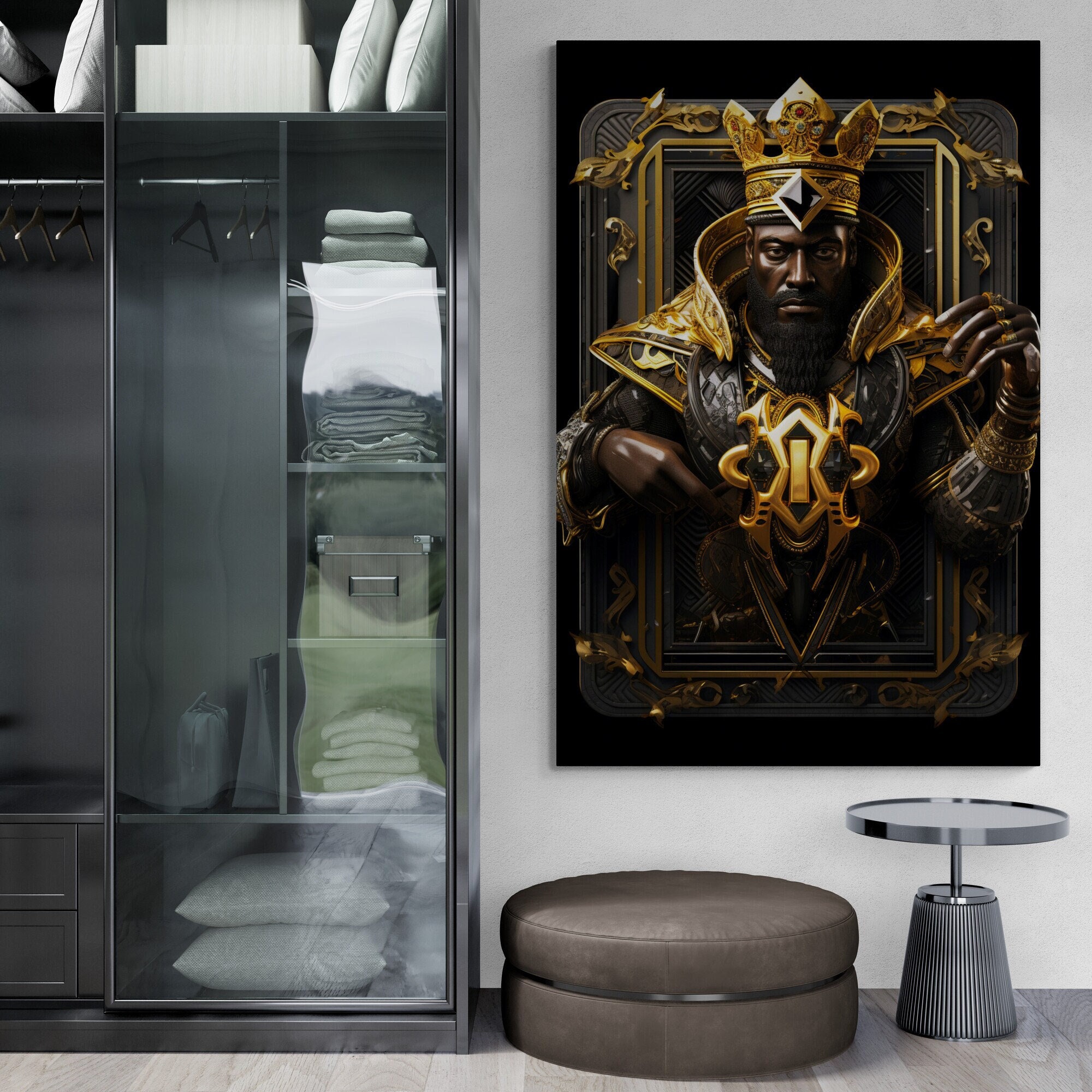 Playing Card Framed Canvas, Card Artwork, King Wall Art, Lar | Inspire ...
