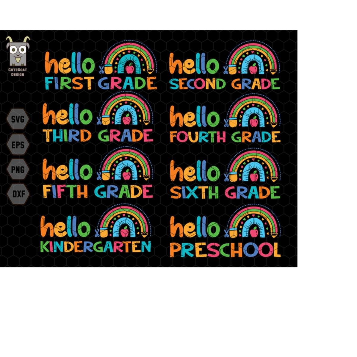 Back To School Svg Bundle, Retro Teacher Svg, Hello Kinderga - Inspire ...