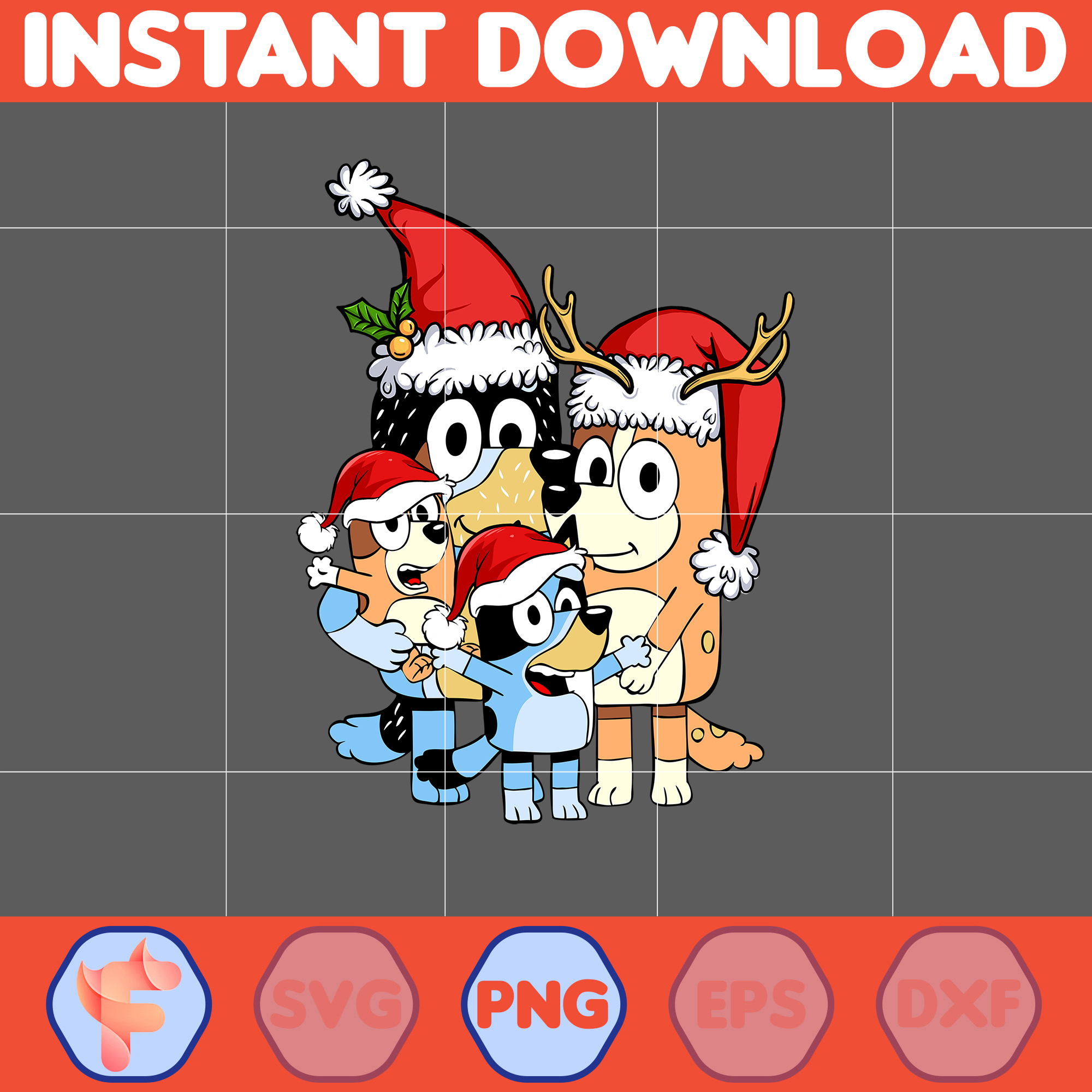 Bluey Christmas Png, Bluey Family Christmas Png, Christmas M - Inspire ...
