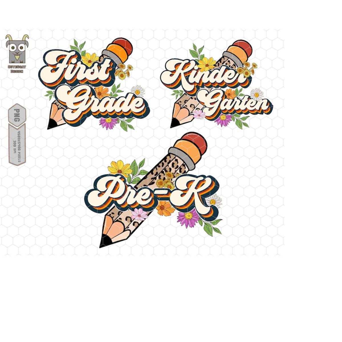 Back To School Png Bundle, Retro Teacher Png, Kindergarten P | Inspire ...