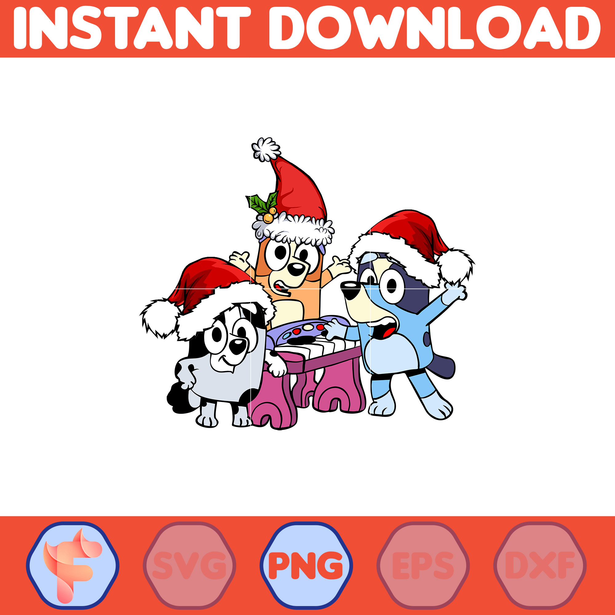 Bluey Christmas Png, Bluey Family Christmas Png, Christmas M - Inspire ...