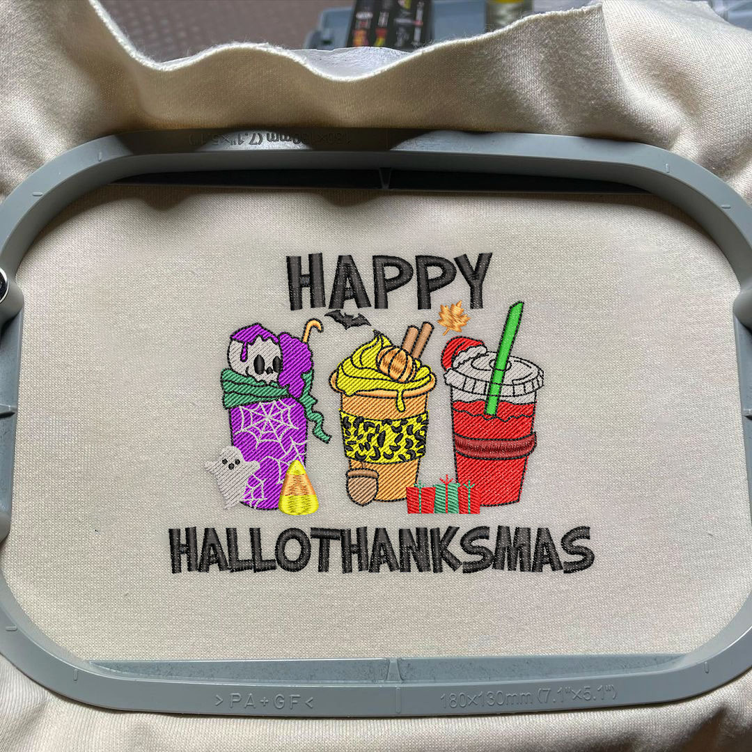Hallothanksmas Embroidery Machine Design, Fall Halloween Chr | Inspire ...