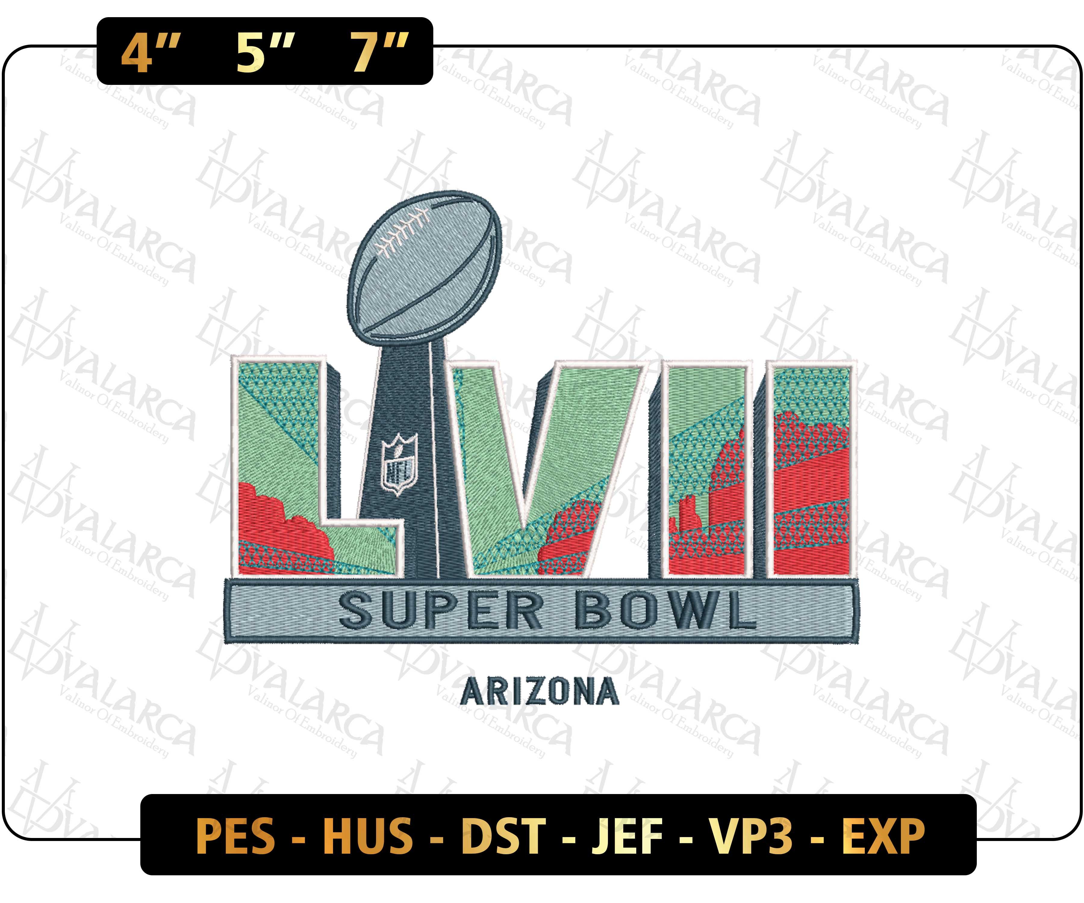 NFL Super Bowl LVII Embroidery Design, NFL Football Logo Emb | Inspire ...