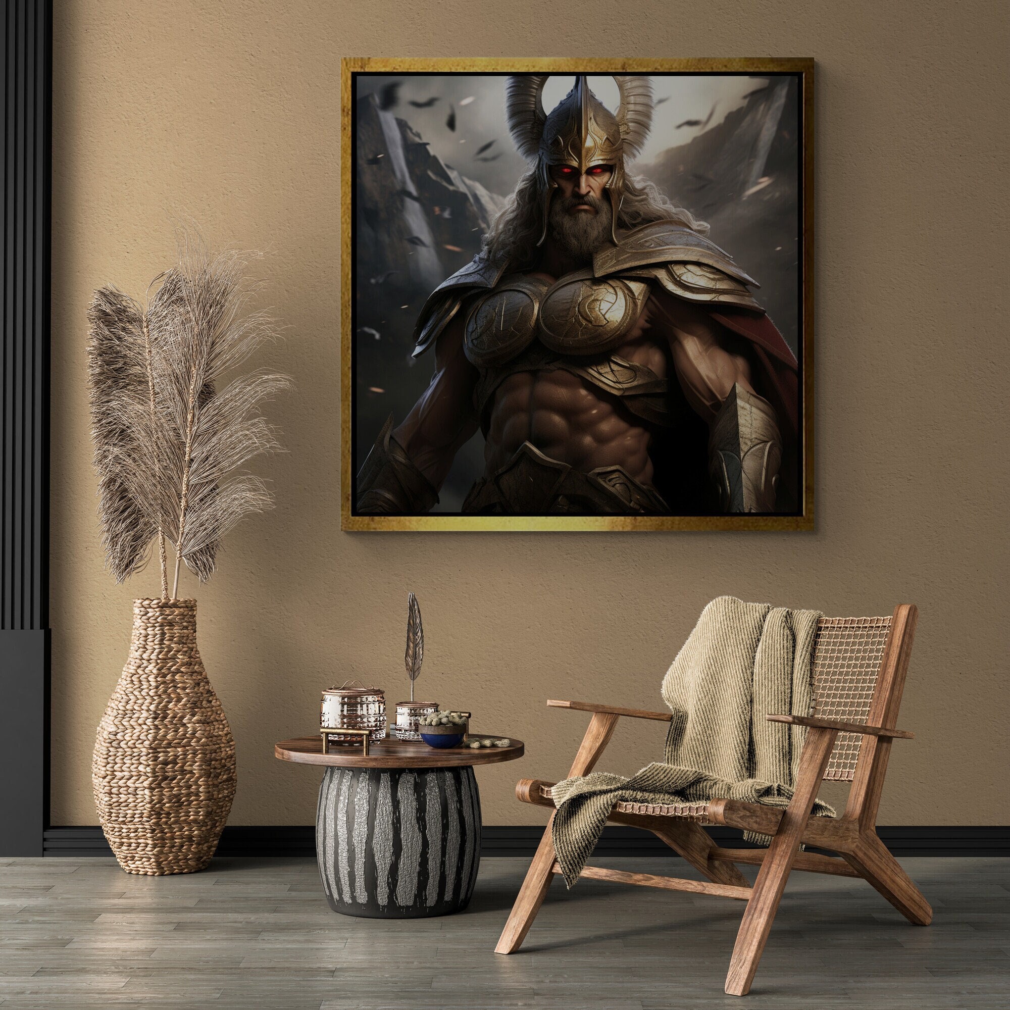 Ares Wall Art, Greek God Framed Canvas, Modern Greek Wall Ar | Inspire ...