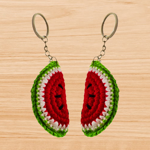 Crochet watermelon keychain pdf pattern | Inspire Uplift