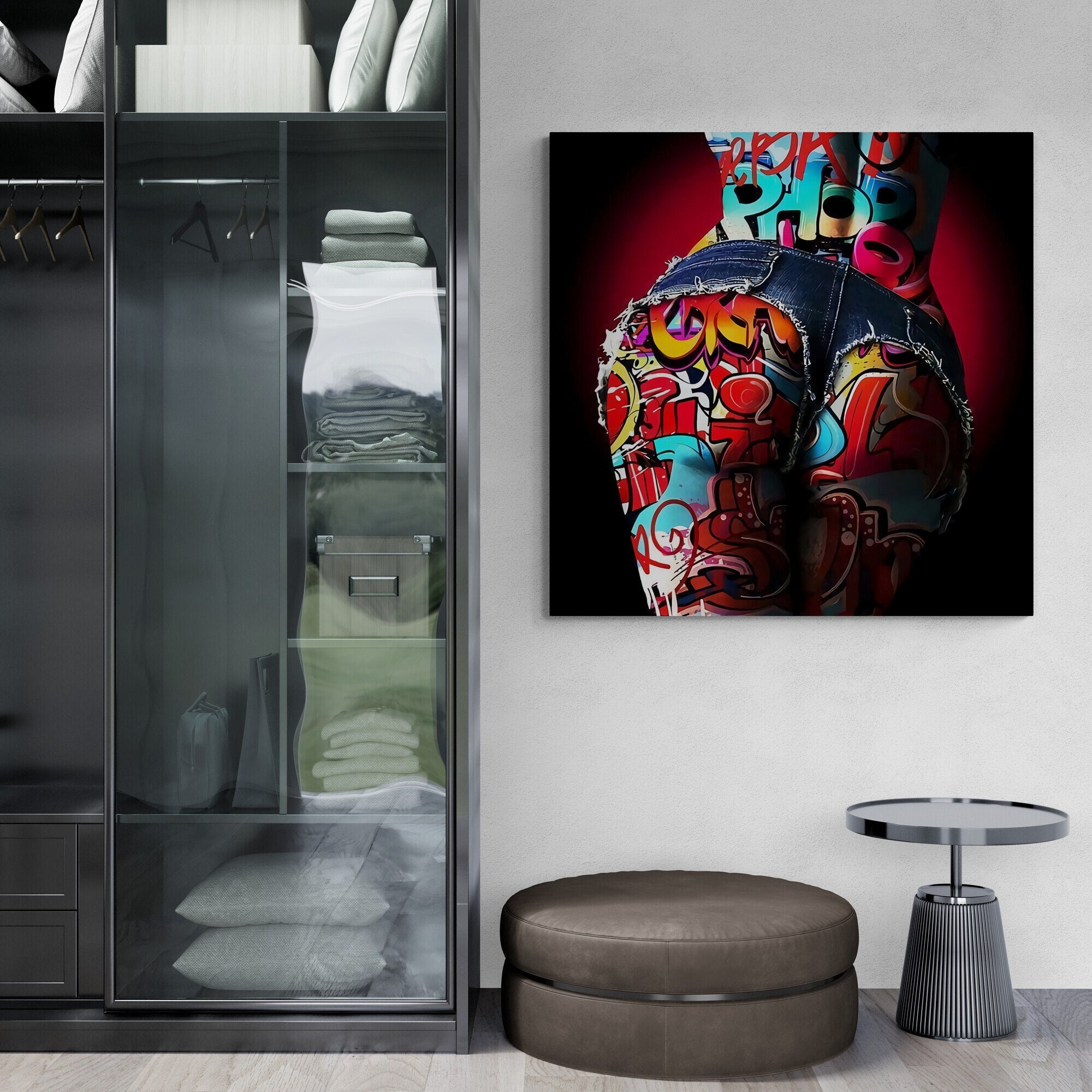 Graffiti Woman Body Framed Canvas, Nude Woman Body Wall Art, | Inspire ...