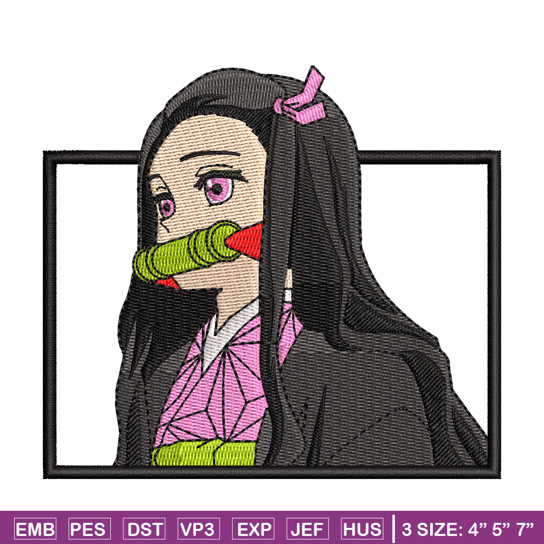 Nezuko bamboo box embroidery design, Nezuko embroidery, Anim | Inspire ...