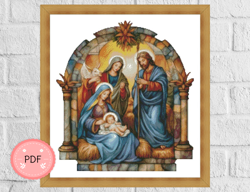 Cross Stitch Pattern ,Nativity Scene With Baby Jesus,Pdf,Ins - Inspire ...