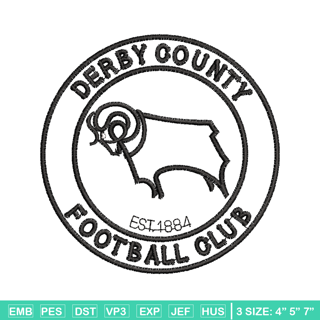 Derby Logo embroidery design, Derby Logo embroidery, logo de | Inspire ...