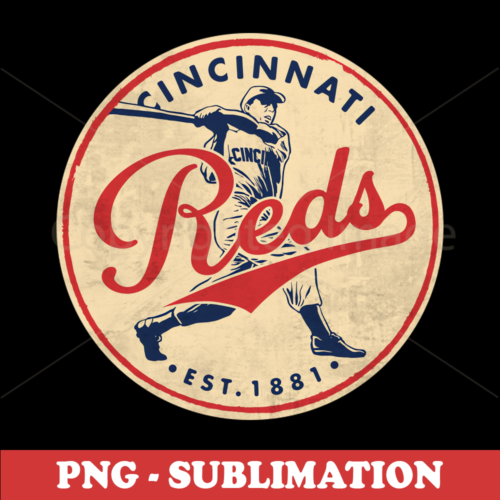 Cincinnati Reds Retro PNG Digital Download - Vintage Basebal - Inspire ...
