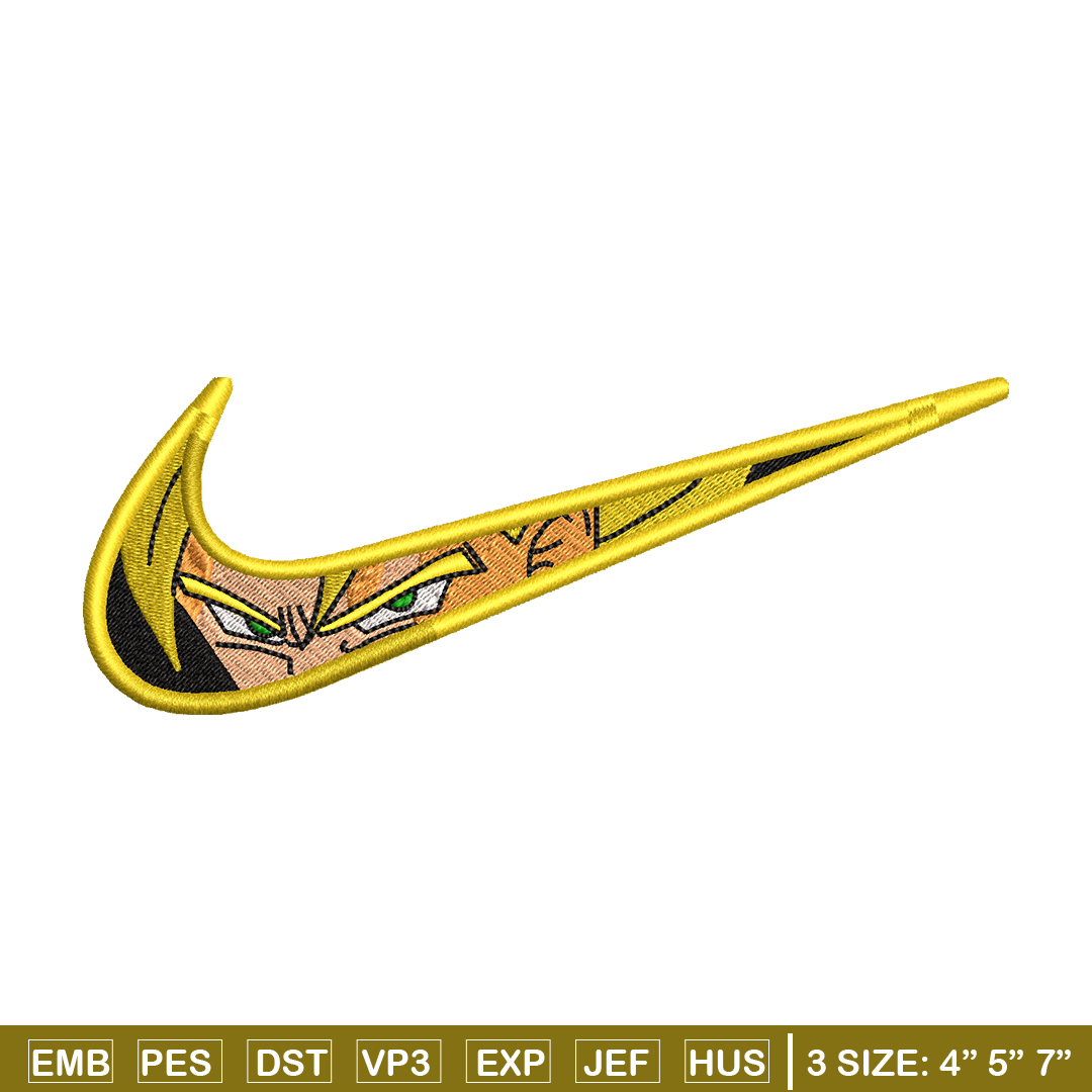 Goku ss eyes Nike embroidery design, Dragon Ball embroidery, - Inspire ...
