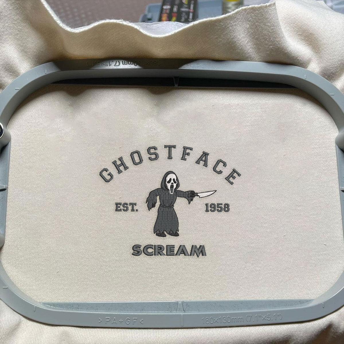 Ghost Face Craft Embroidery Design, Scary Halloween Embroide - Inspire ...
