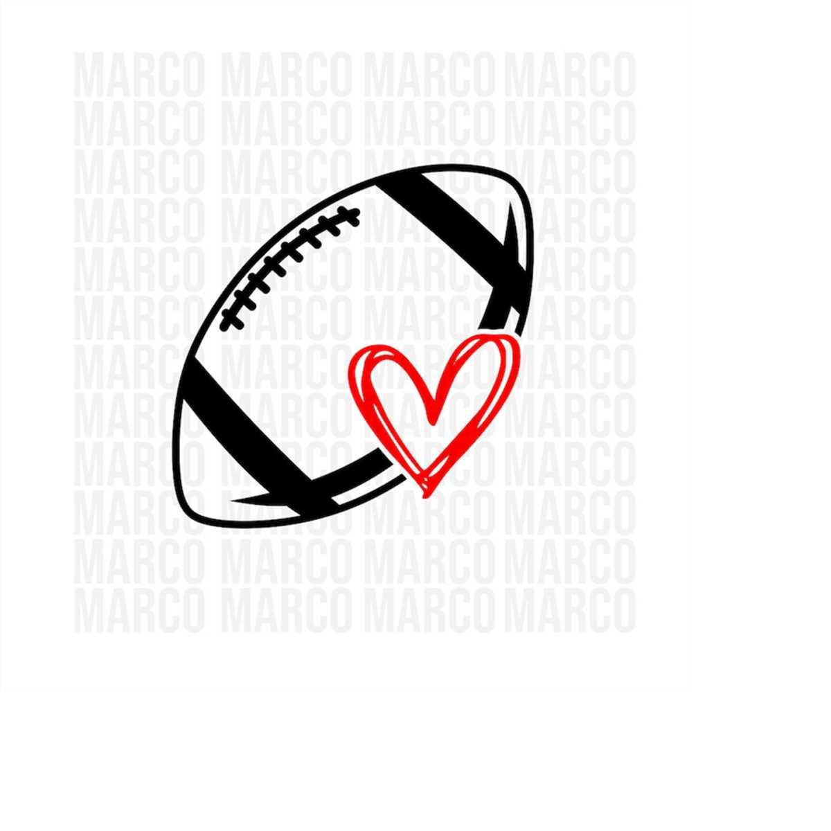 Football with Heart SVG, Digital Download, Instant Download, - Inspire ...