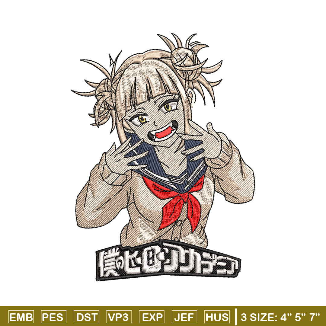Himiko Toga laugh embroidery design, My hero academia embroi - Inspire ...