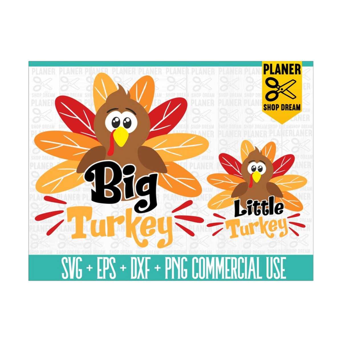 Big Turkey Svg,tle Brother Cut Files,Little Turkey Svg,Thank | Inspire ...