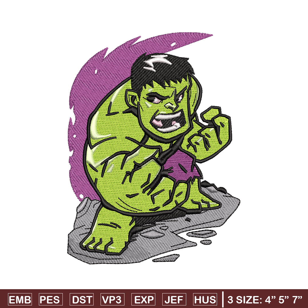 Hulk chibi embroidery design, Hulk chibi embroidery, movie d | Inspire ...