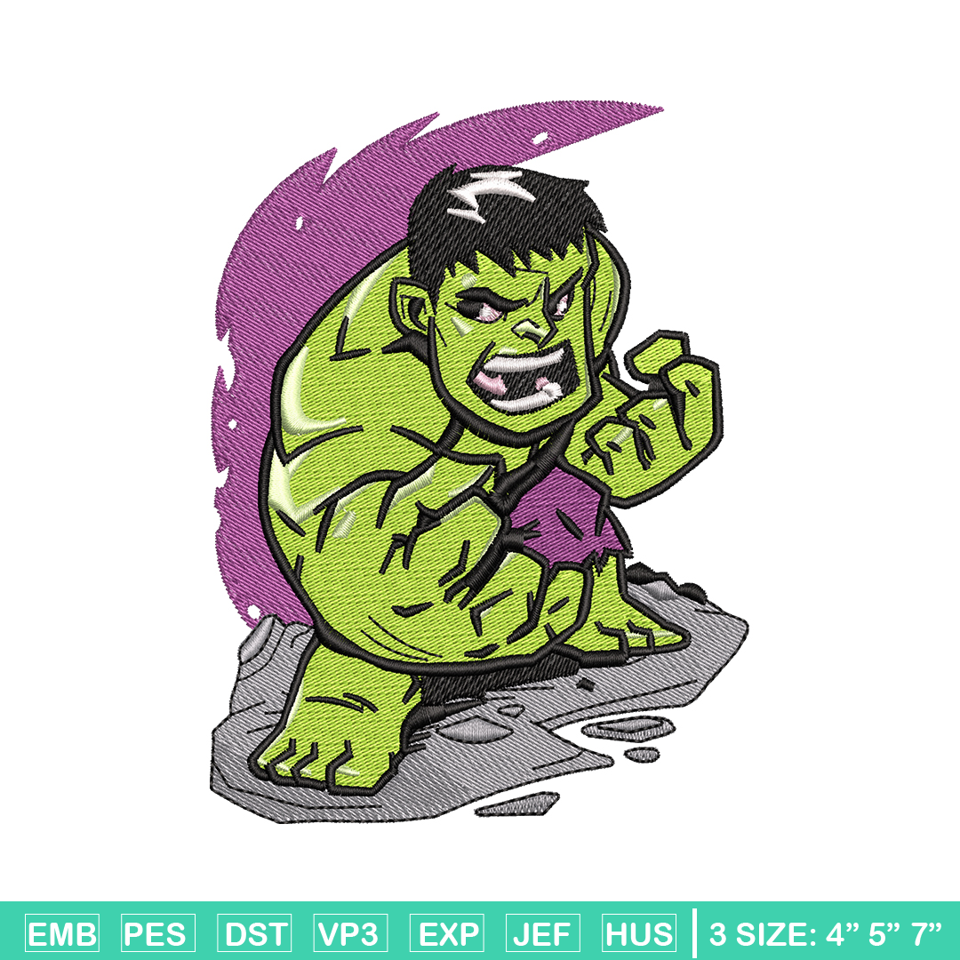 Hulk chibi embroidery design, Hulk chibi embroidery, movie d | Inspire ...