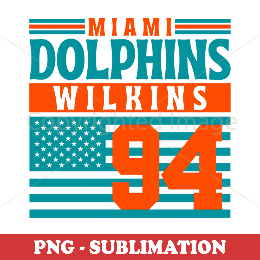 Miami Dolphins Wilkins 94 American Flag Football - High-Qual | Inspire ...