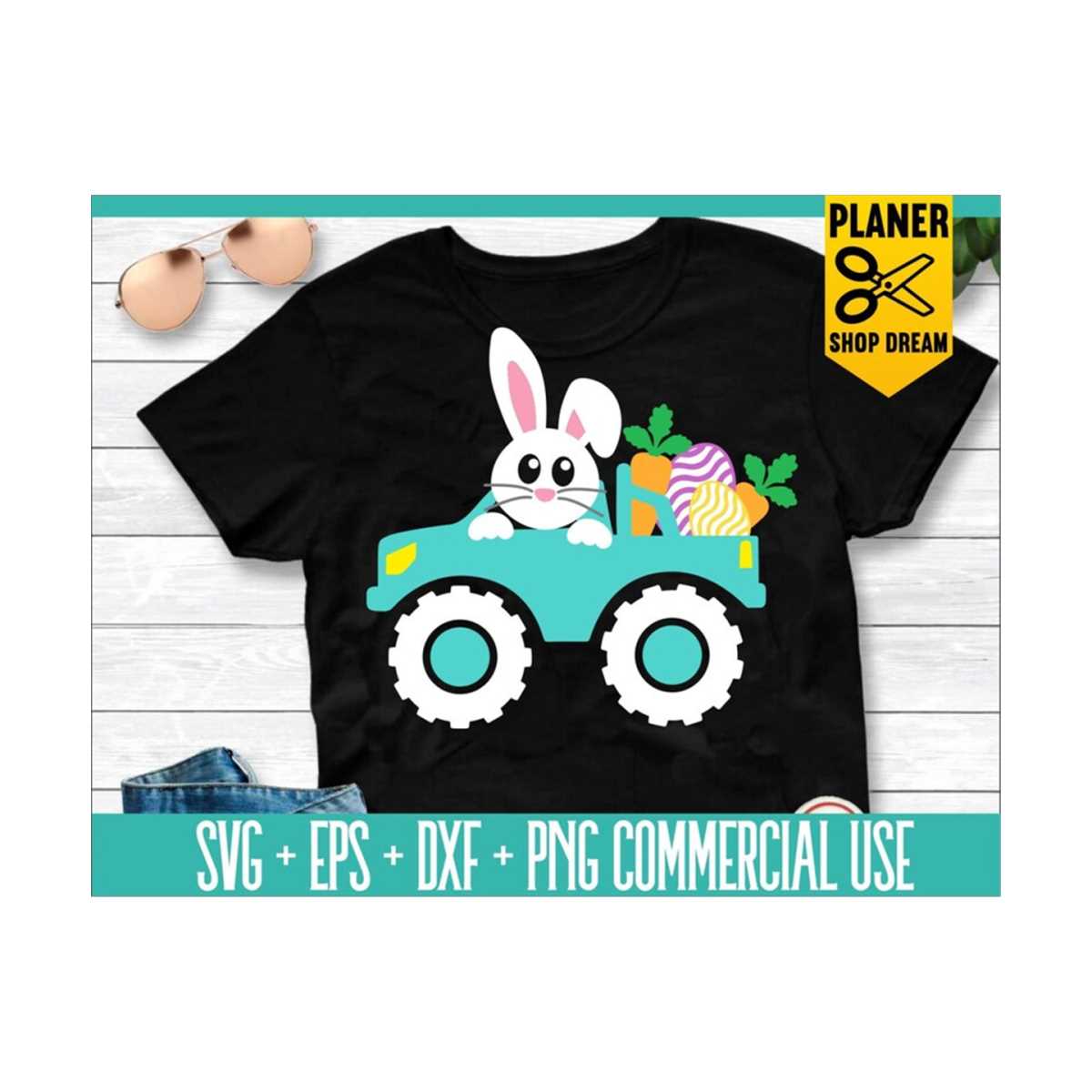 Boys Truck with Bunny Svg,Easter Monster Truck Svg, Easter S | Inspire ...