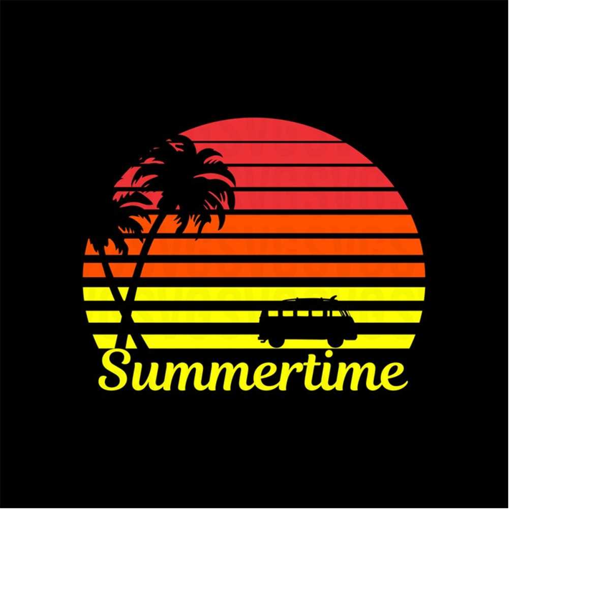 Summertime Svg, Sunset Svg, Wagon Svg, Palm Trees Svg, Summe - Inspire ...
