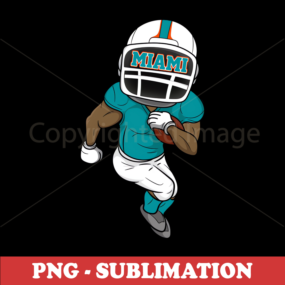 Miami Football Player Sublimation PNG - Team Colors - Instan | Inspire ...