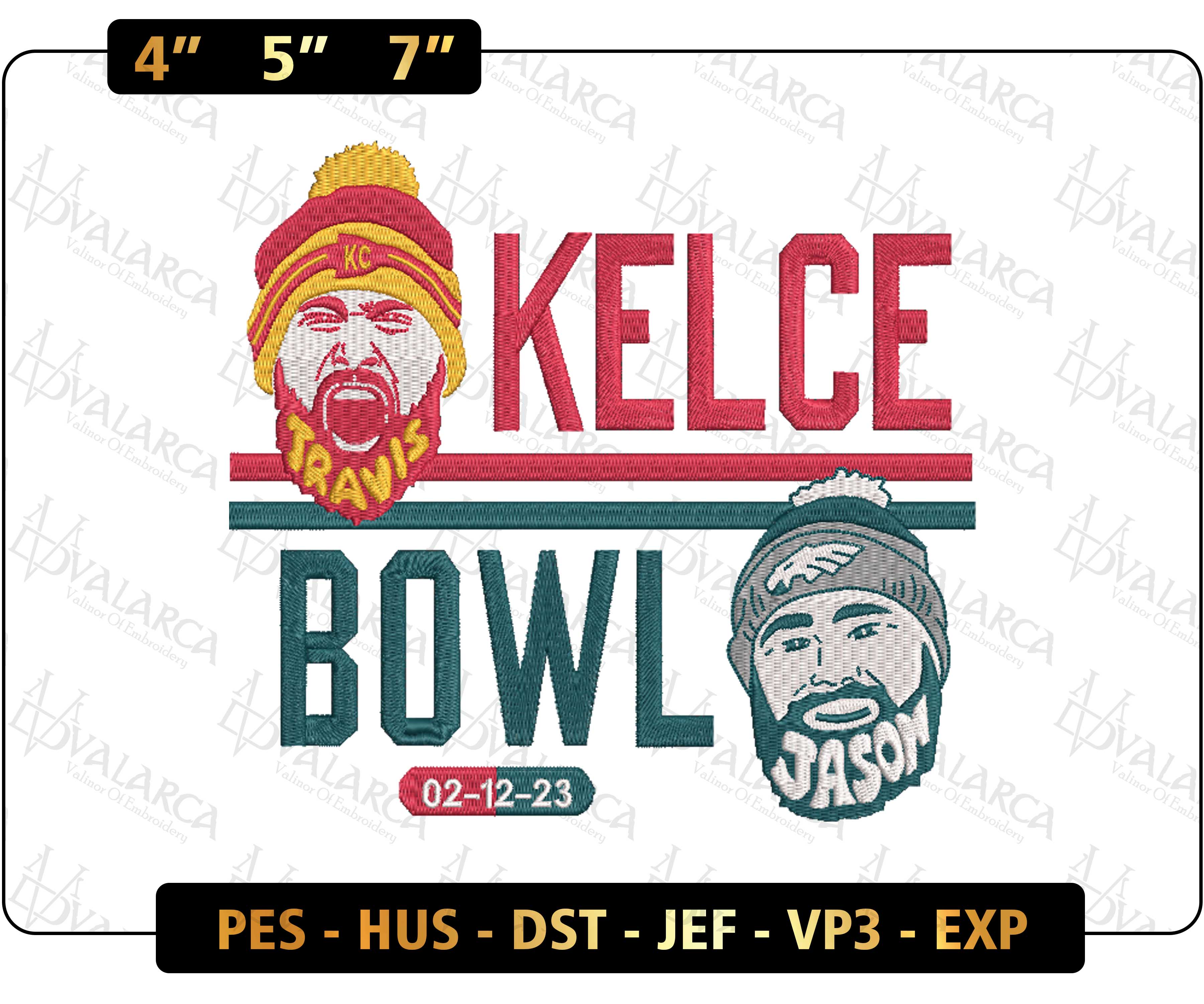 87 KELCE VS BOWL 62 Embroidery Design, NFL Super Bowl LVII F | Inspire ...