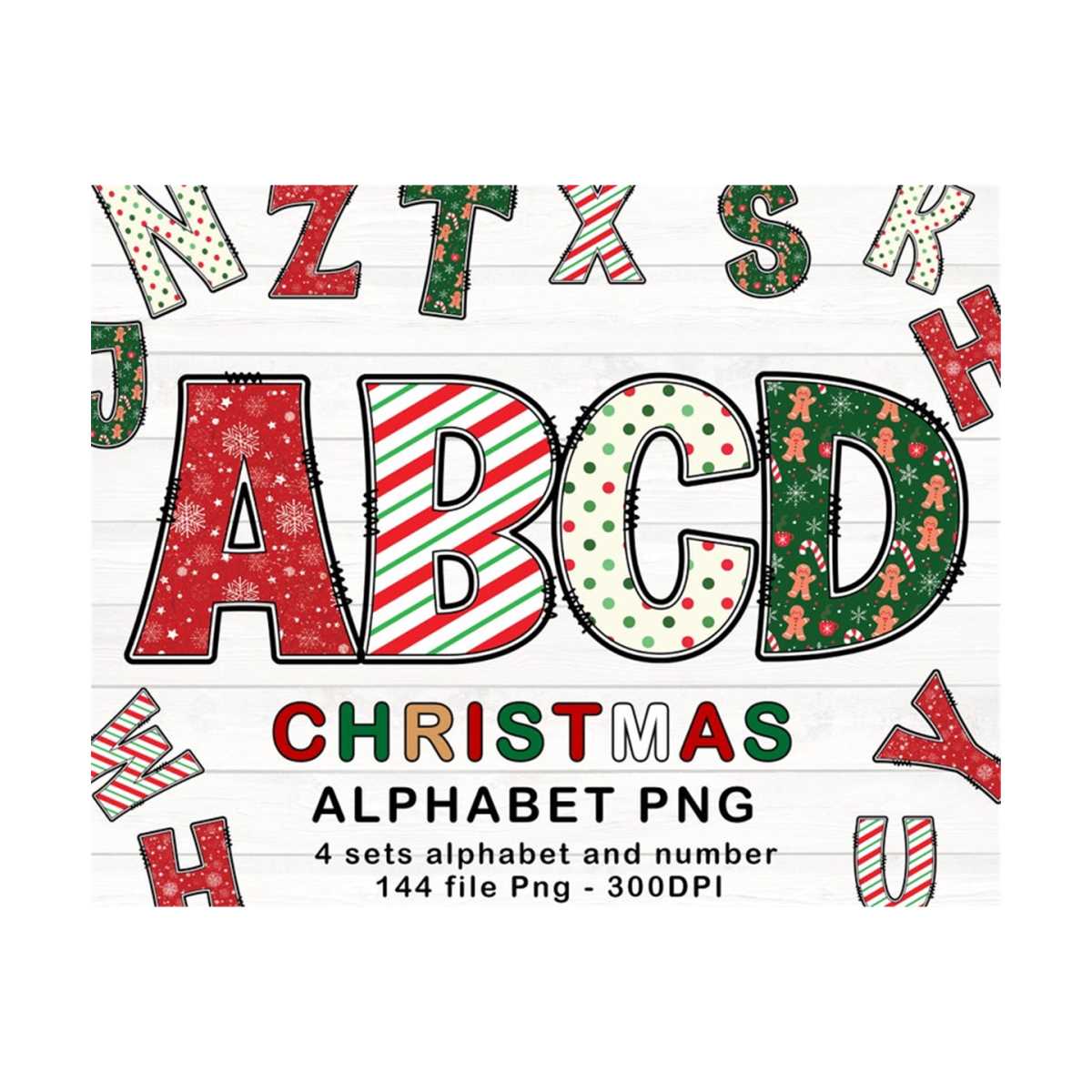 Christmas Alphabet Letters, Christmas Alphabet Clipart, Chri | Inspire ...