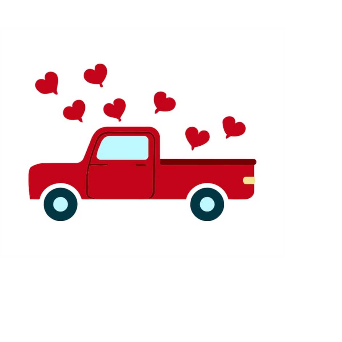 Truck Valentines Day Svg Clipart Cutting File Printable Down - Inspire ...