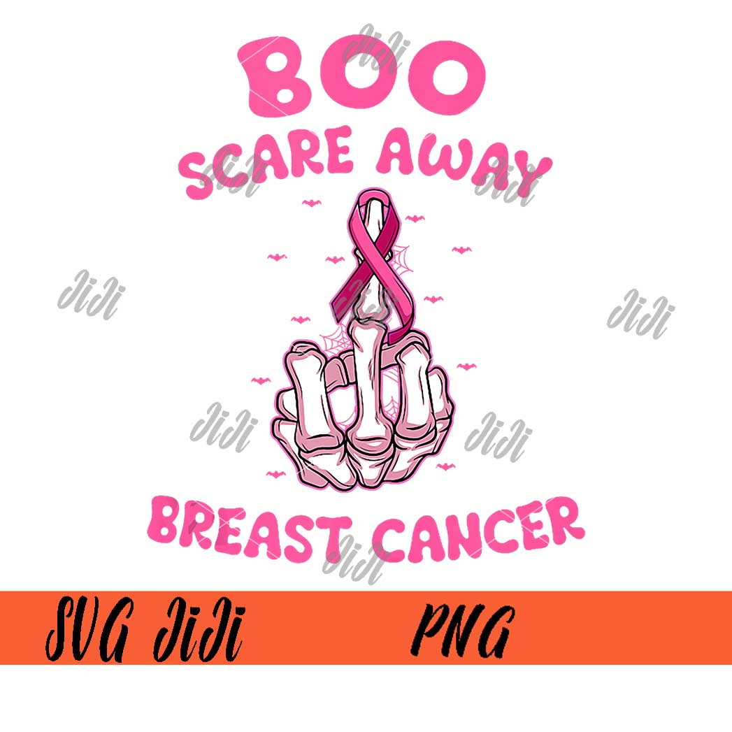 Boo Scare Away Breast Cancer PNG, Breast Cancer Halloween PN - Inspire ...