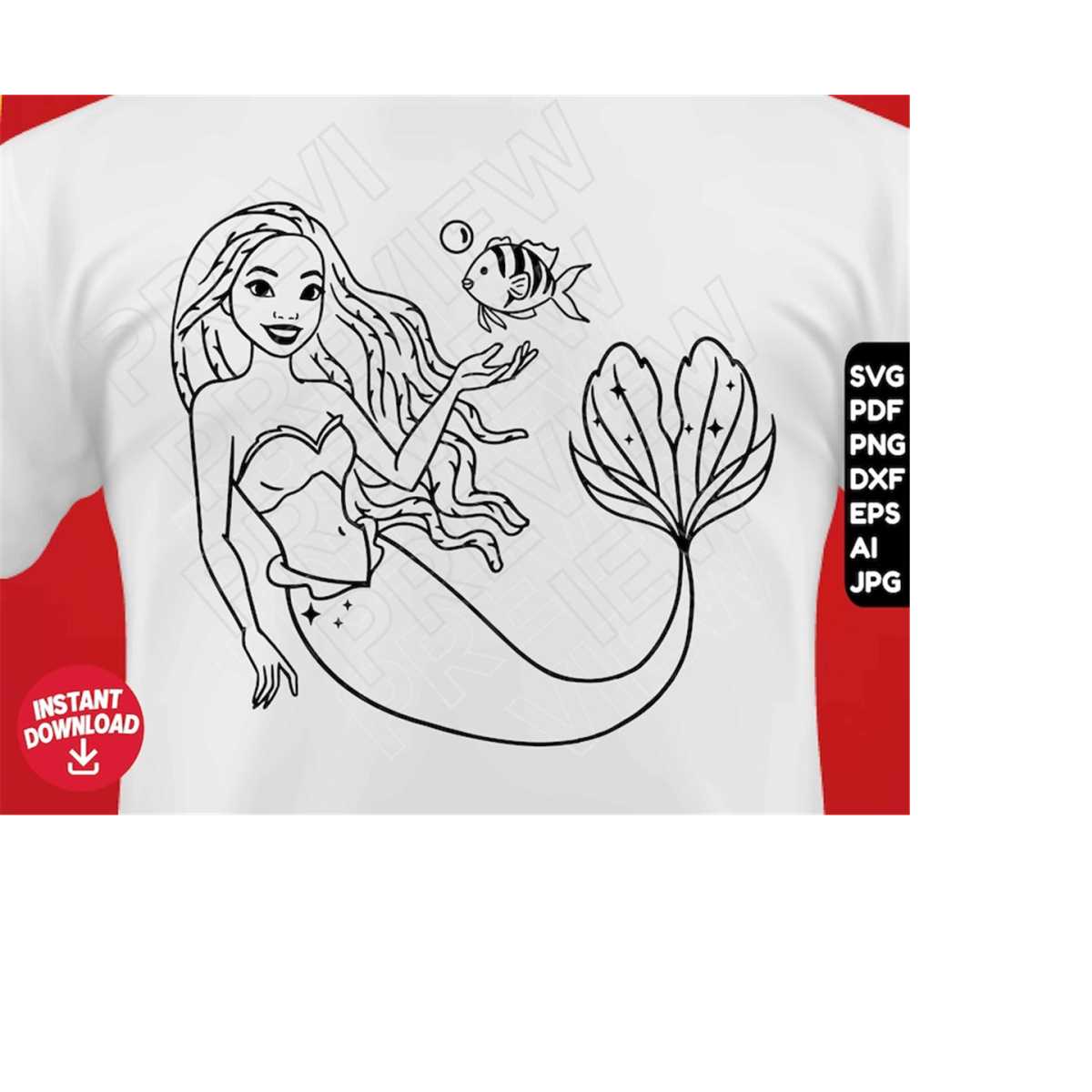 The little mermaid SVG african american princess , black ari - Inspire ...