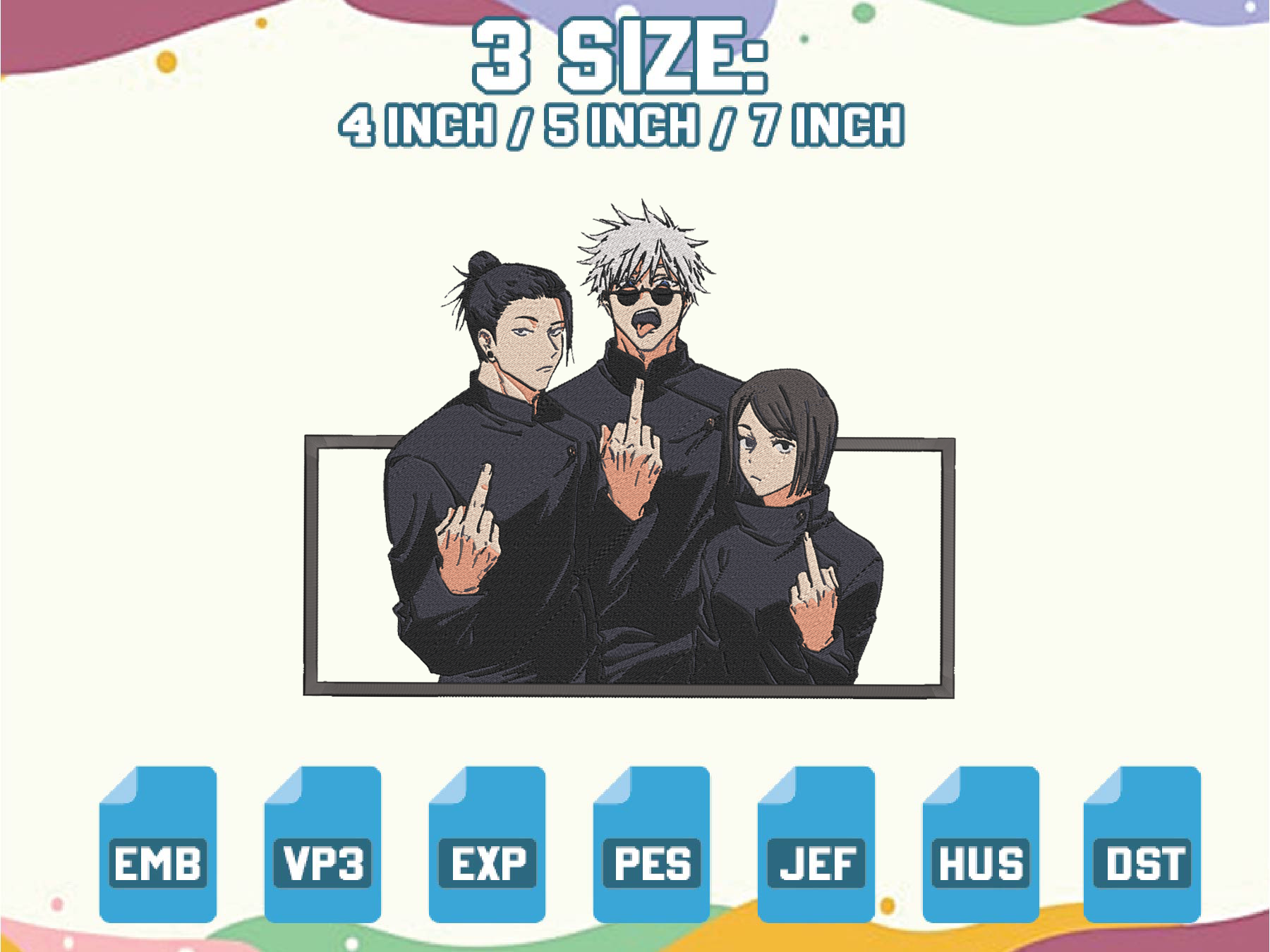 Anime Inspired Embroidery Designs, Machine Embroidery Design - Inspire ...