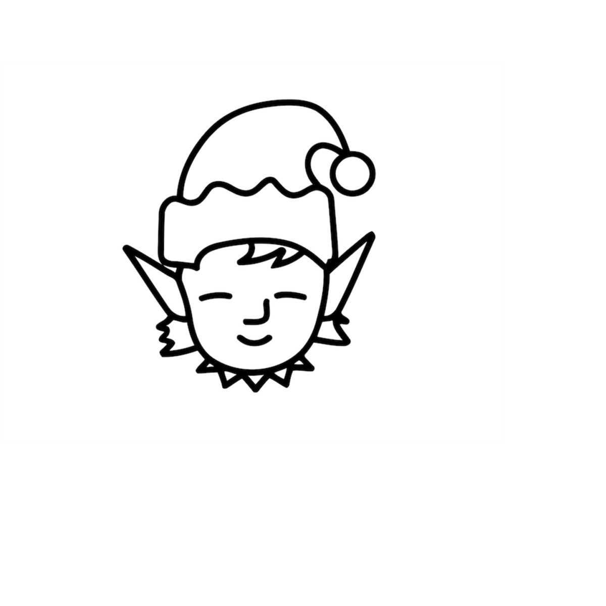 Elf Line Art Printable Download, Elf Line Art Instant Downlo - Inspire ...