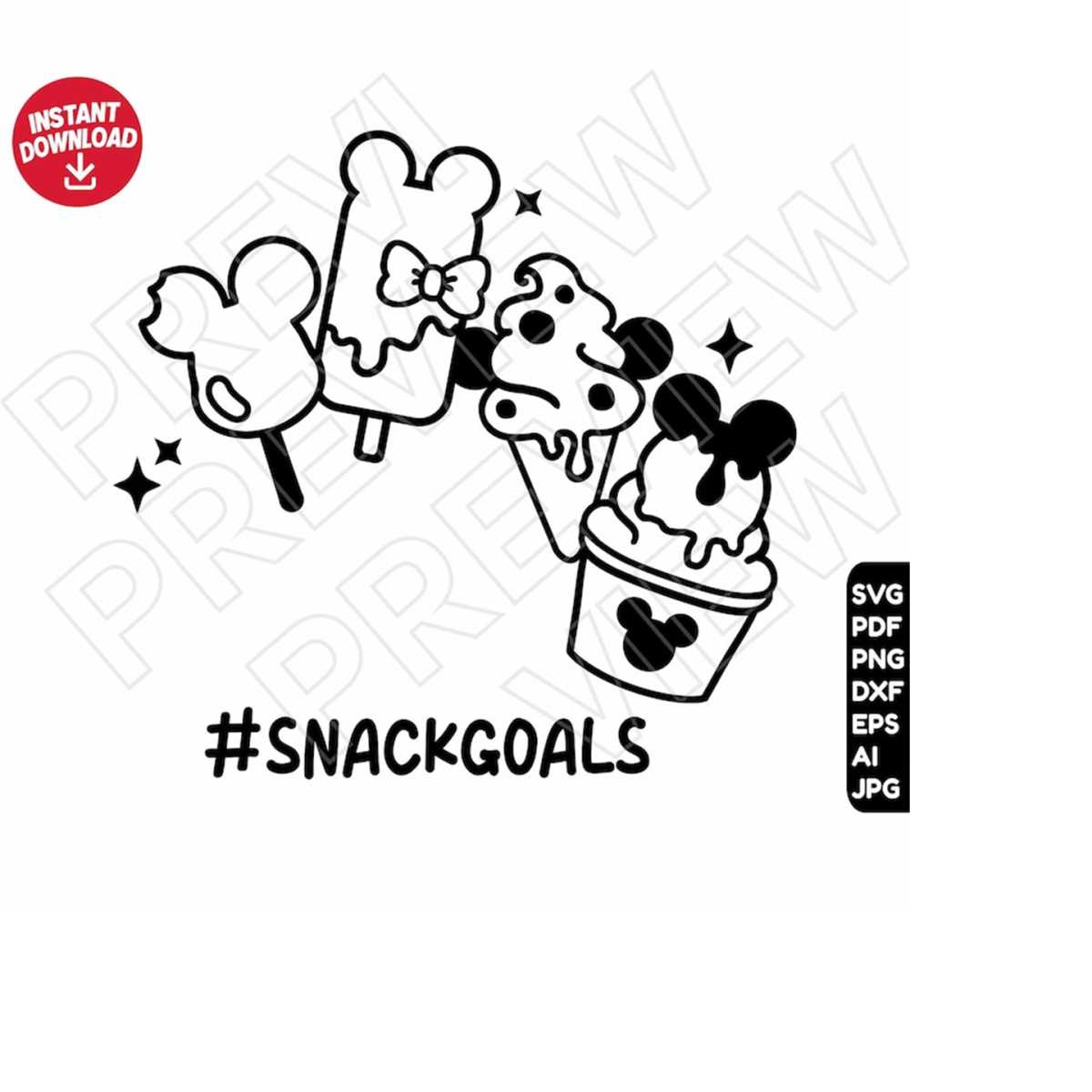 Snack goals SVG disneyland snacks dxf png clipart , cut file | Inspire ...
