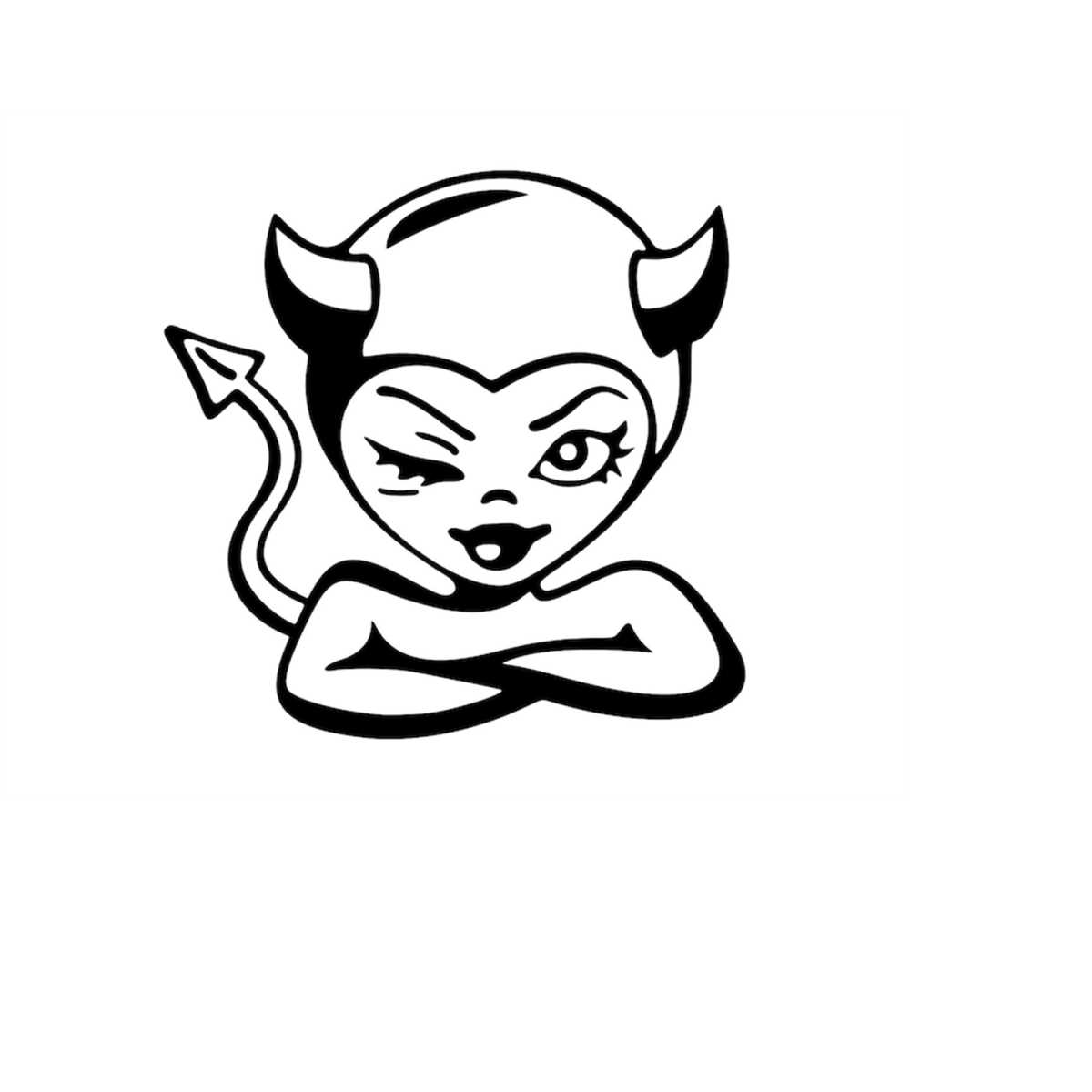 Devil Girl Svg File For Silhouette, Devil Girl Svg Cut Files - Inspire ...