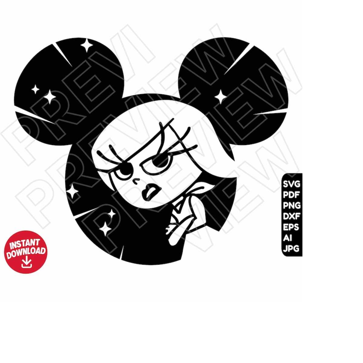 Inside Out SVG disgust dxf png clipart, cut file outline sil - Inspire ...
