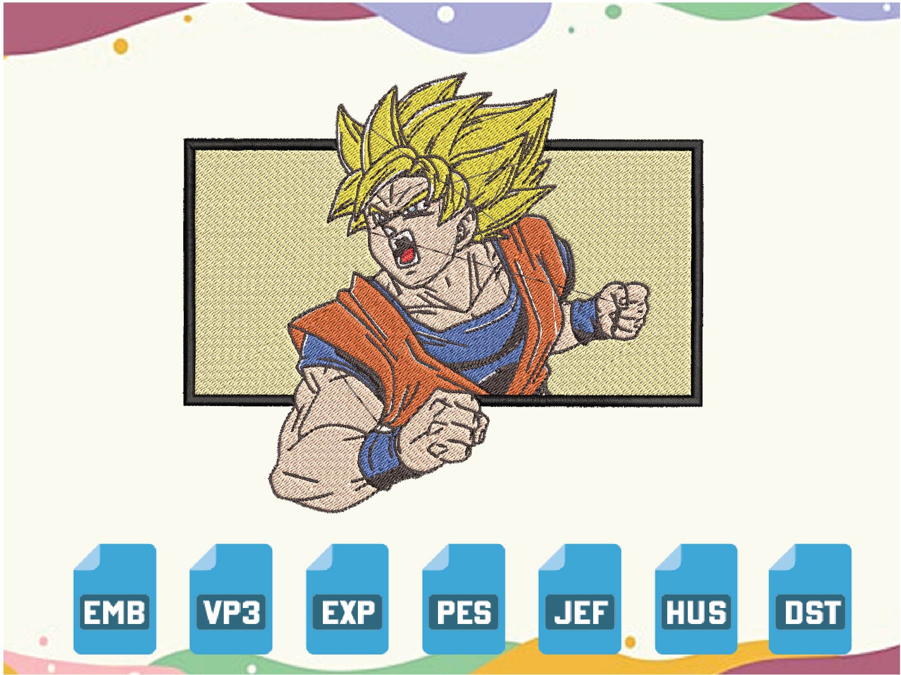 Anime Inspired Embroidery Designs, Anime Character Embroider - Inspire ...