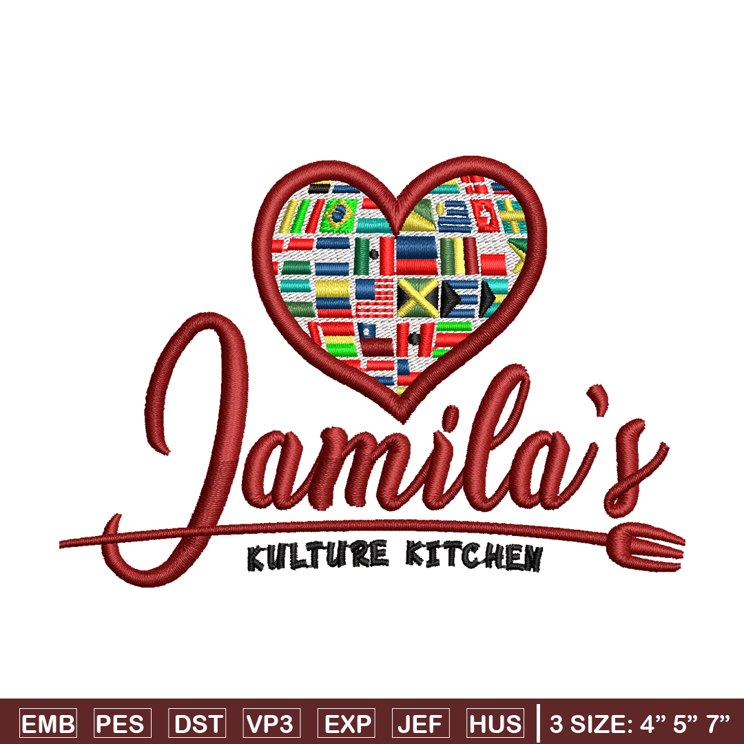 Jamila Logo embroidery design, Jamila Logo embroidery, logo | Inspire ...