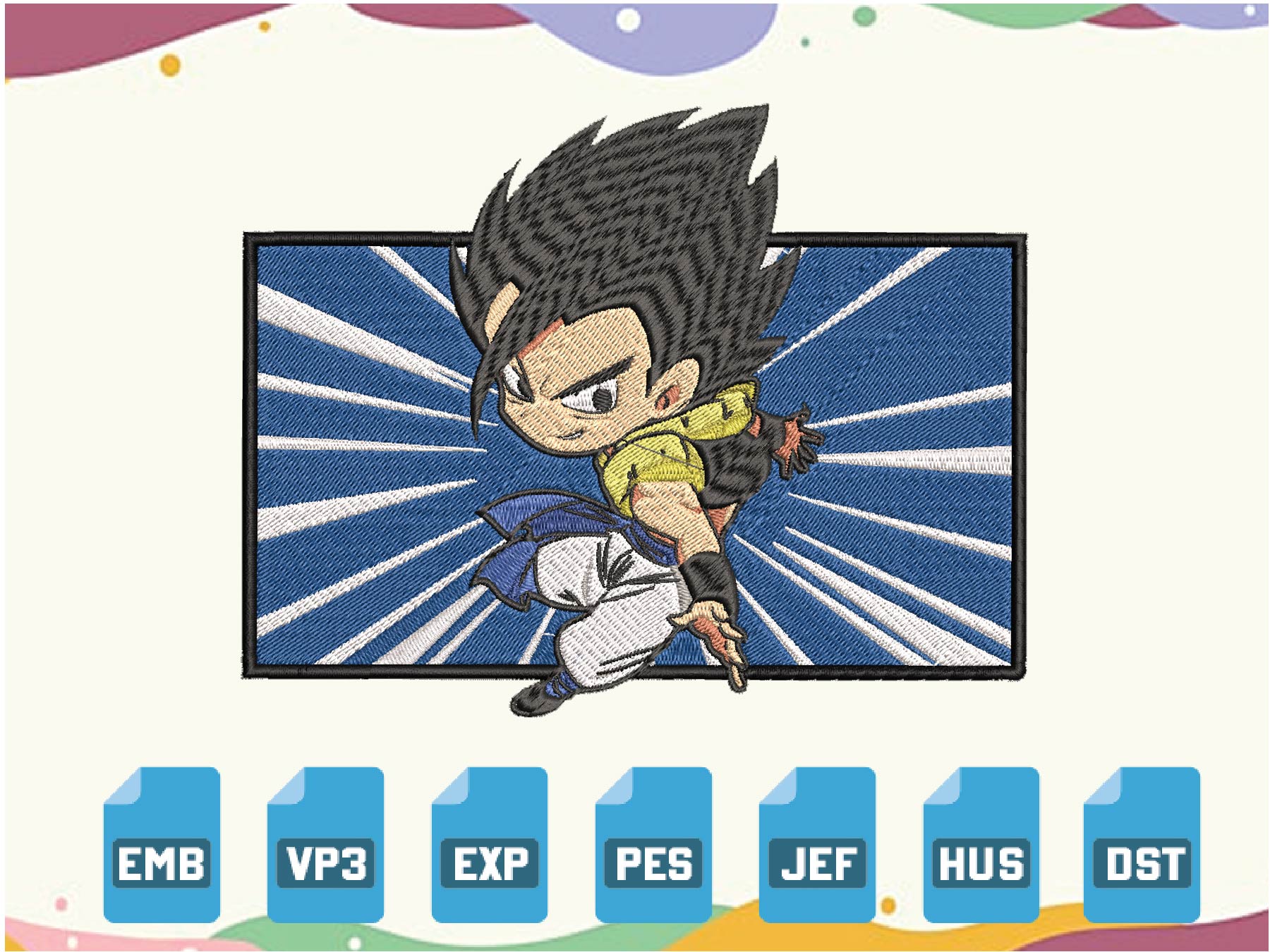 Anime Inspired Embroidery Designs, Anime Character Embroider - Inspire ...