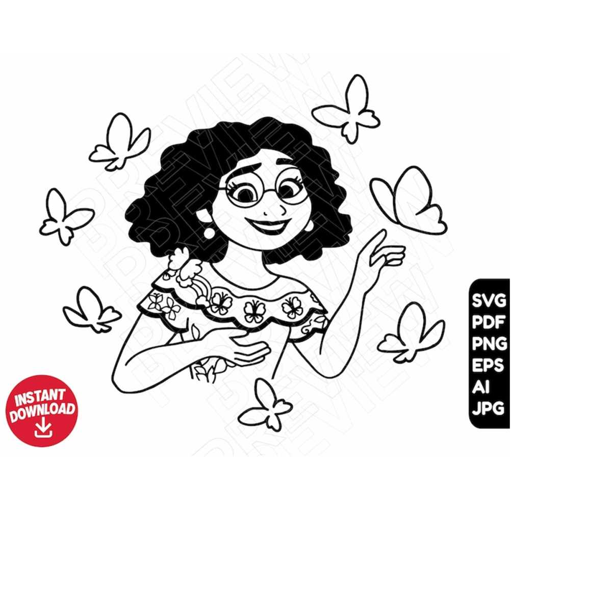 Mirabelle Charm SVG png clipart, cut file outline silhouette - Inspire ...