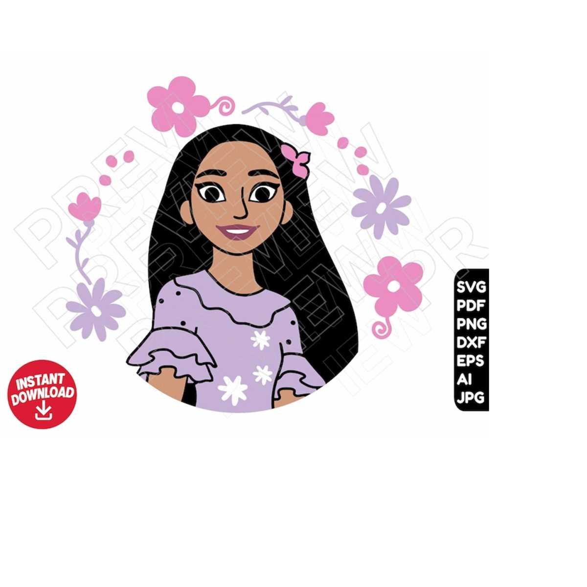 Charm SVG Isabela png clipart dxf flowers , cut file layered - Inspire ...