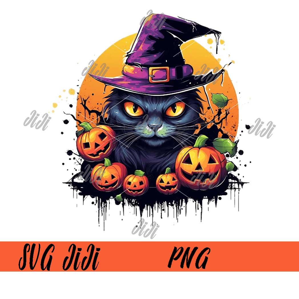 Pumpkin Cat PNG, Witch Cat PNG, Halloween Cat PNG | Inspire Uplift